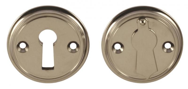 Escutcheon with clapper in nickel, Sekelskifte - Classic style key plate
