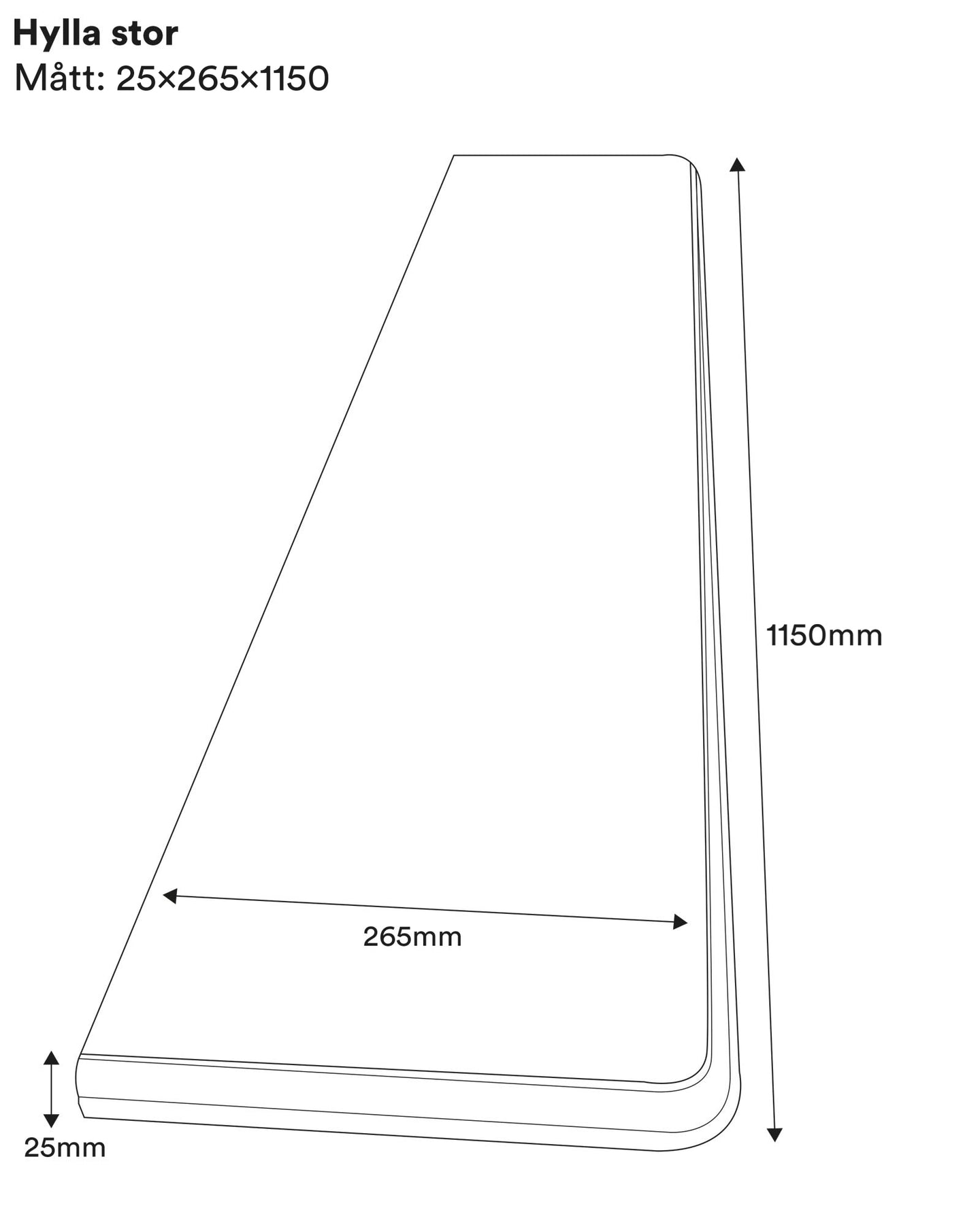 Shelf board in wood, 115 cm (45.3 in.) - Retro-style wooden shelf ...