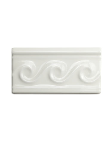 Kakel Victoria - Dekorlist våg 7,5 x 15 cm elfenbensvit – Sekelskifte