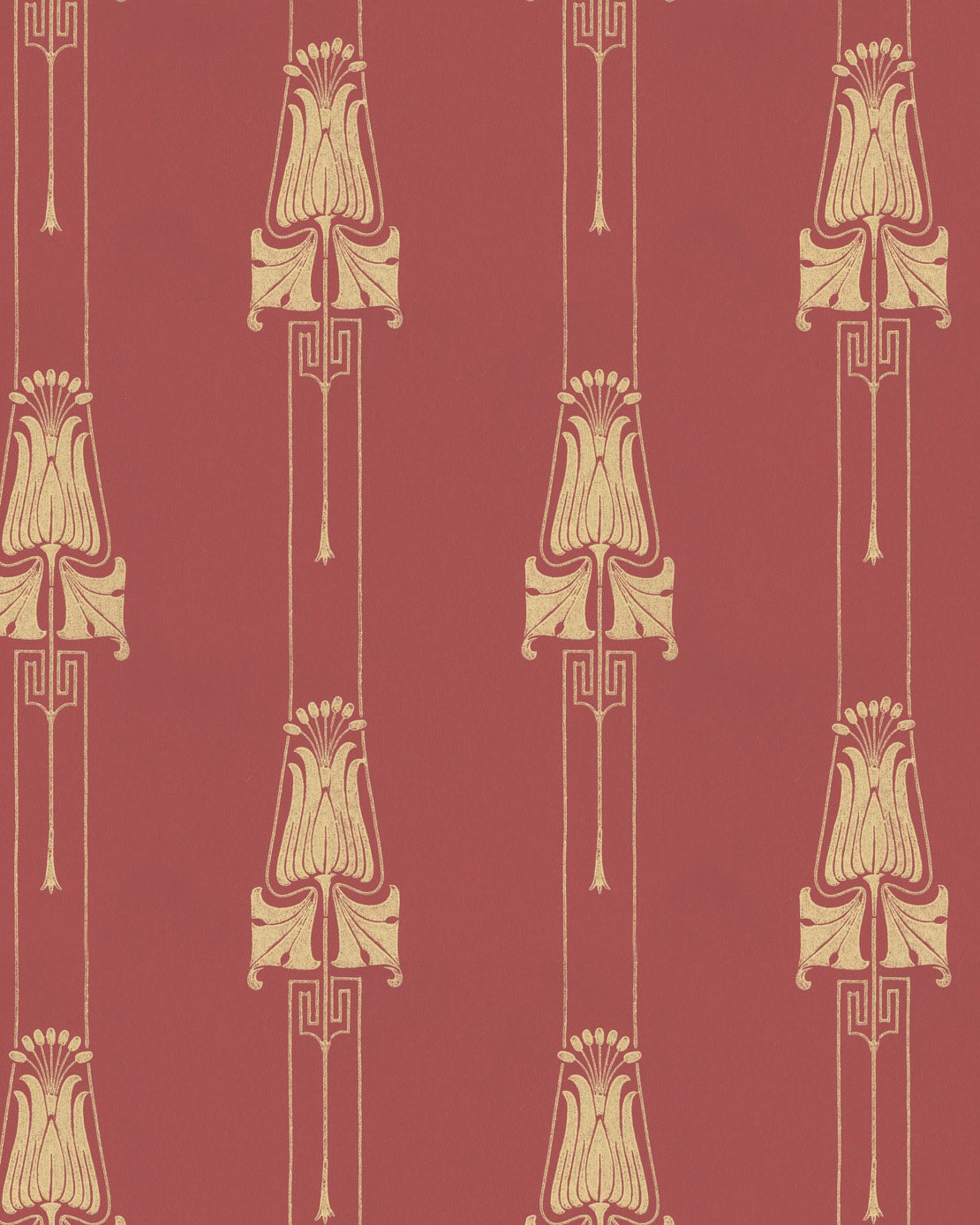 Lim & Handtryck - Wallpaper Slottsviken red/gold - Old style – Sekelskifte