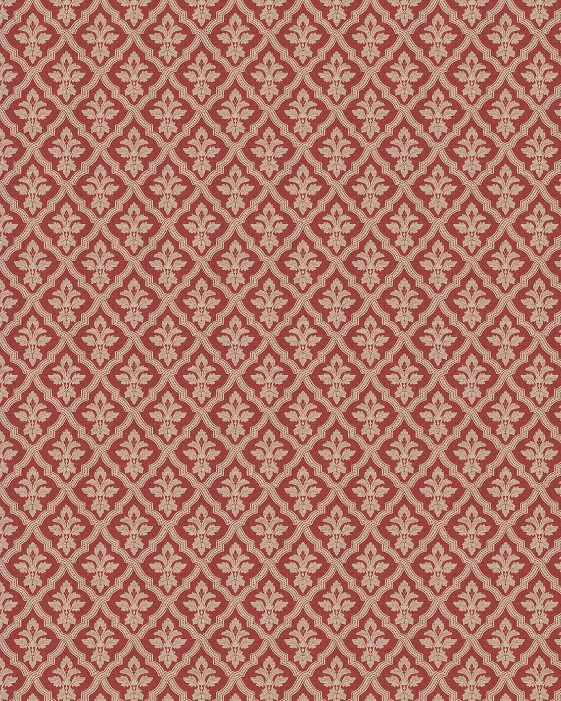 Lim & Handtryck - Wallpaper Liten lilja twig/red - Old style – Sekelskifte