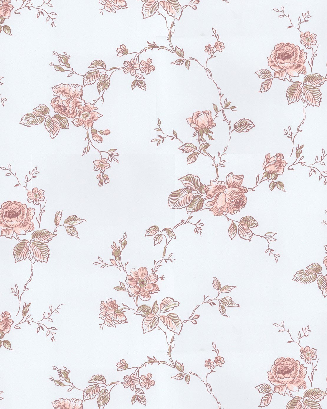 Tapet - Lim & Handtryck - Rosen rosa/blå - Sekelskifte