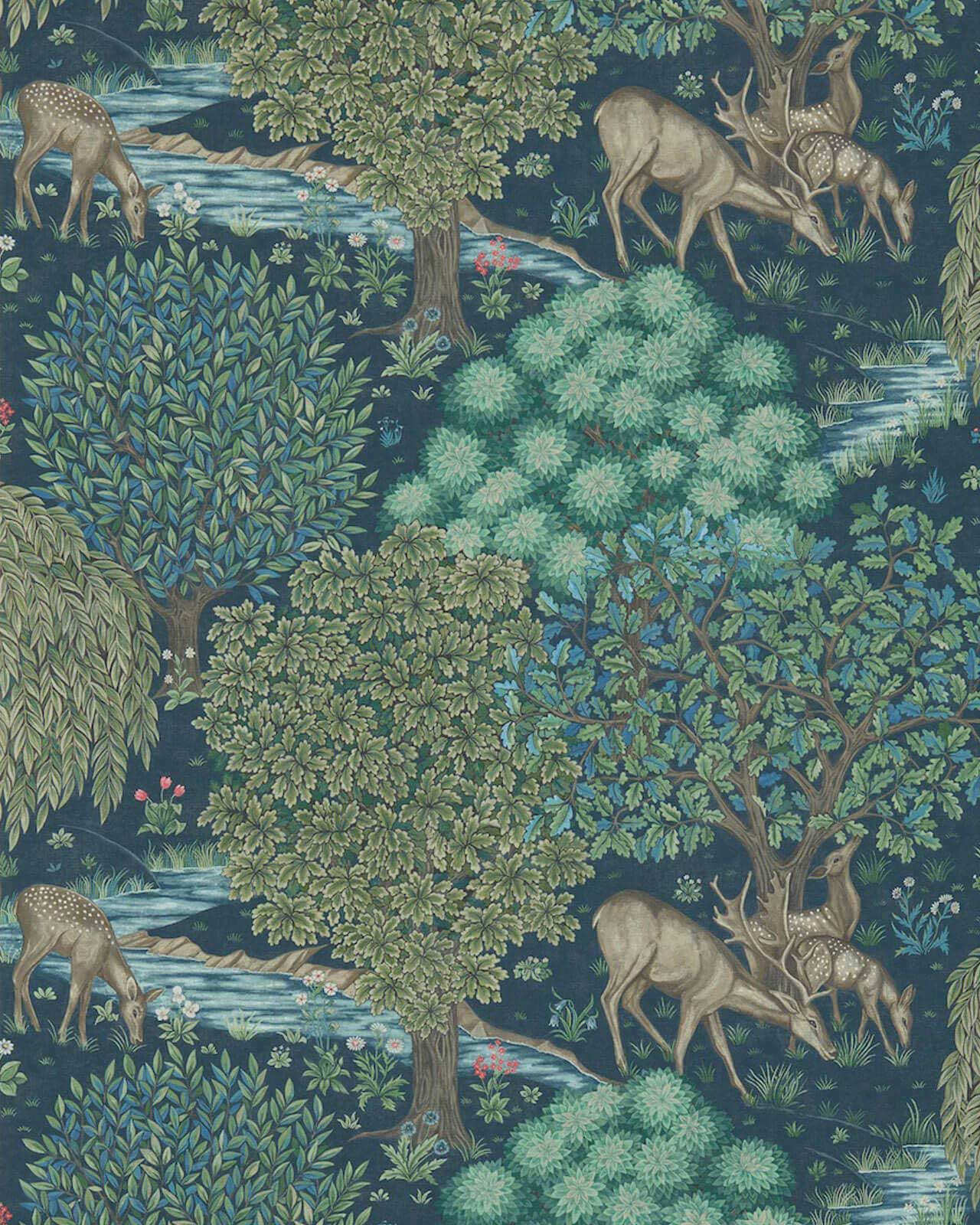 William Morris & Co. - Classic wallpapers - The Brook, dark blue ...