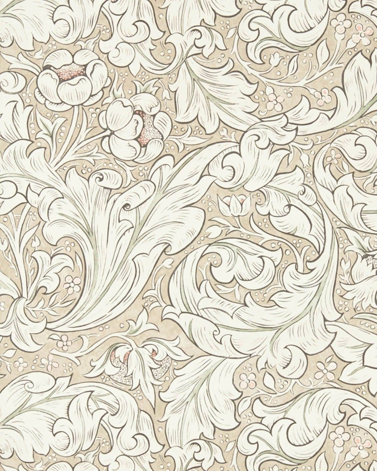 William Morris & Co. Wallpaper - Pure Bachelor´s Button Linen/Coral ...