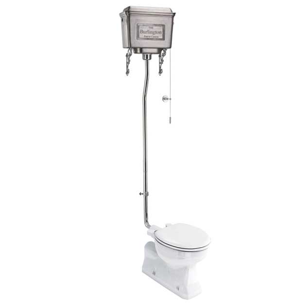 Burlington high-tank pull-chain flush toilet, wall tank & soft close ...