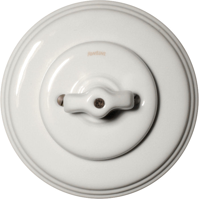 Rotary double switch in white porcelain - Fontini - Classic – Sekelskifte