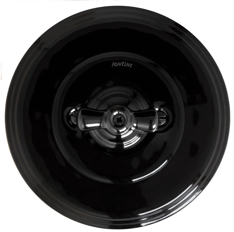 Rotary two-way switch in black porcelain - Fontini - retro style ...