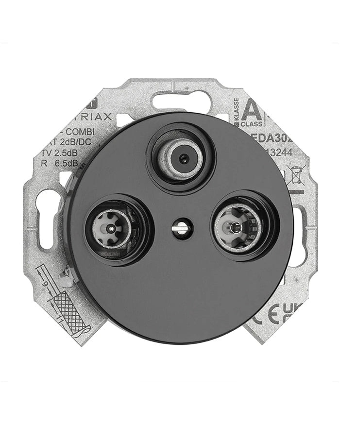 Antenna outlet insert without frame – Multimedia black porcelain ...