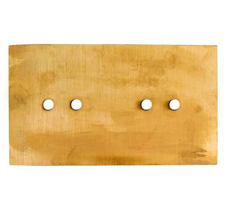 Dual-element frame for double push button - Untreated brass – Sekelskifte
