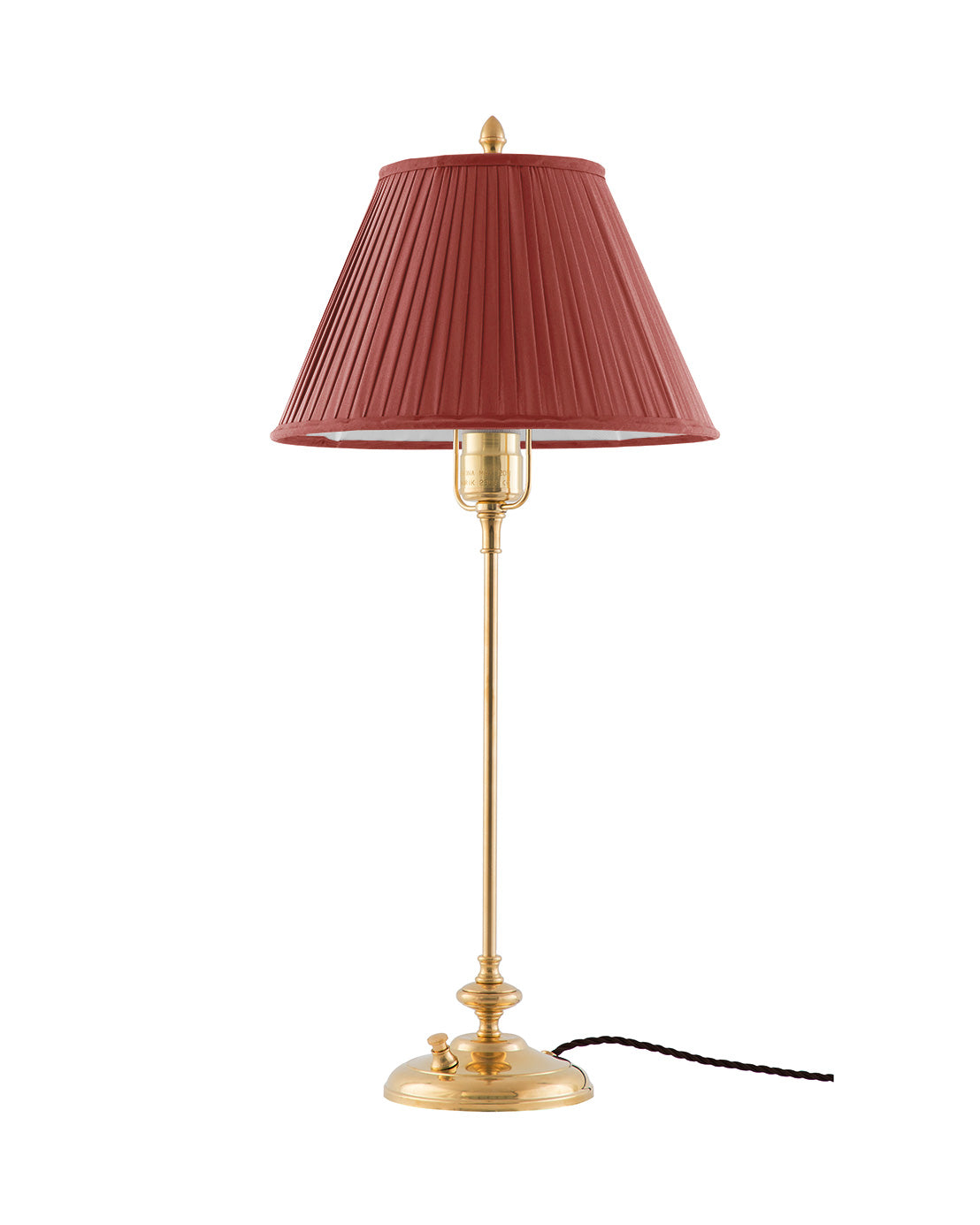 Bordslampa Moberg - mässing med tygskärm - Sekelskifte